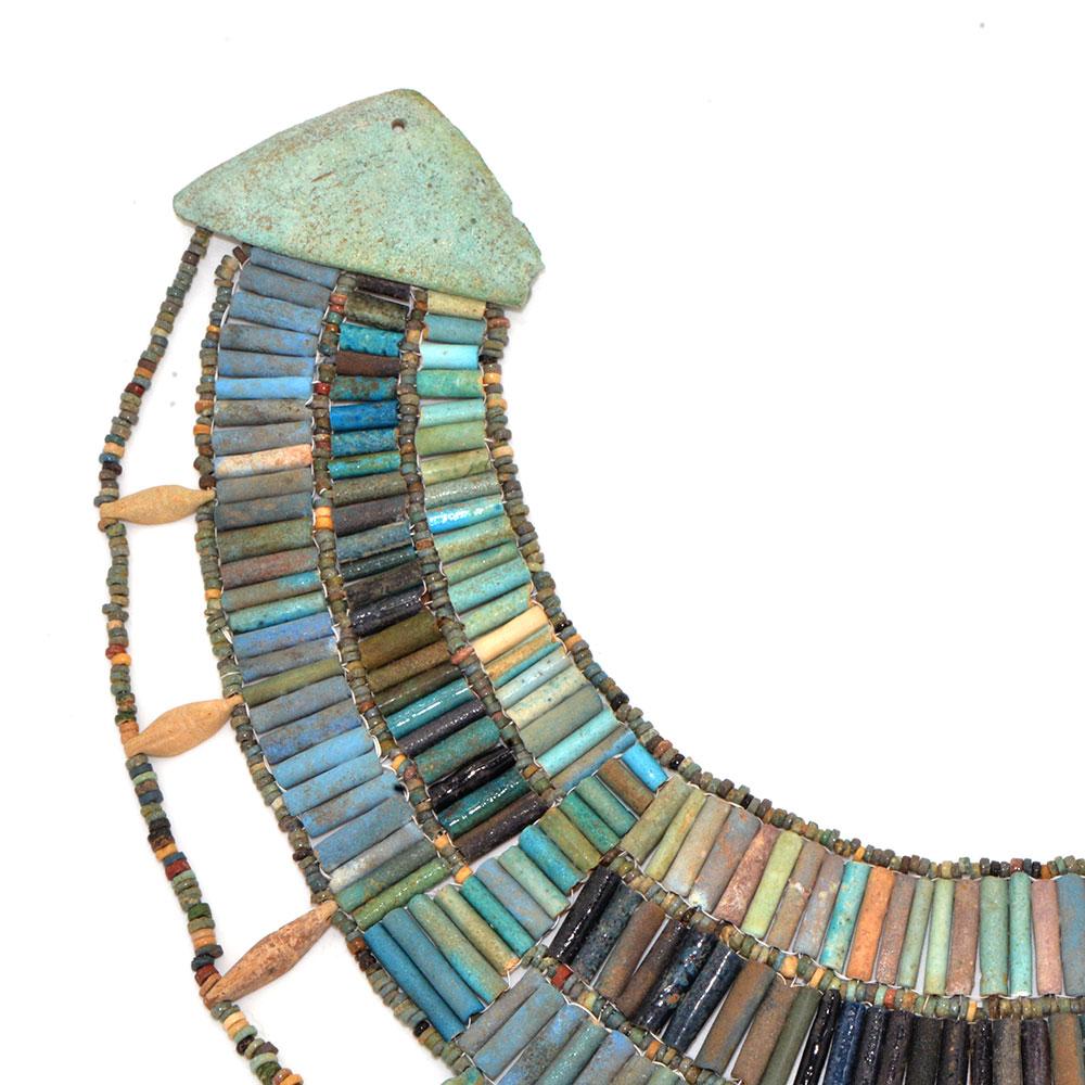 An Exhibited Egyptian Faience Broad Collar Necklace, Late Old Kingdom,