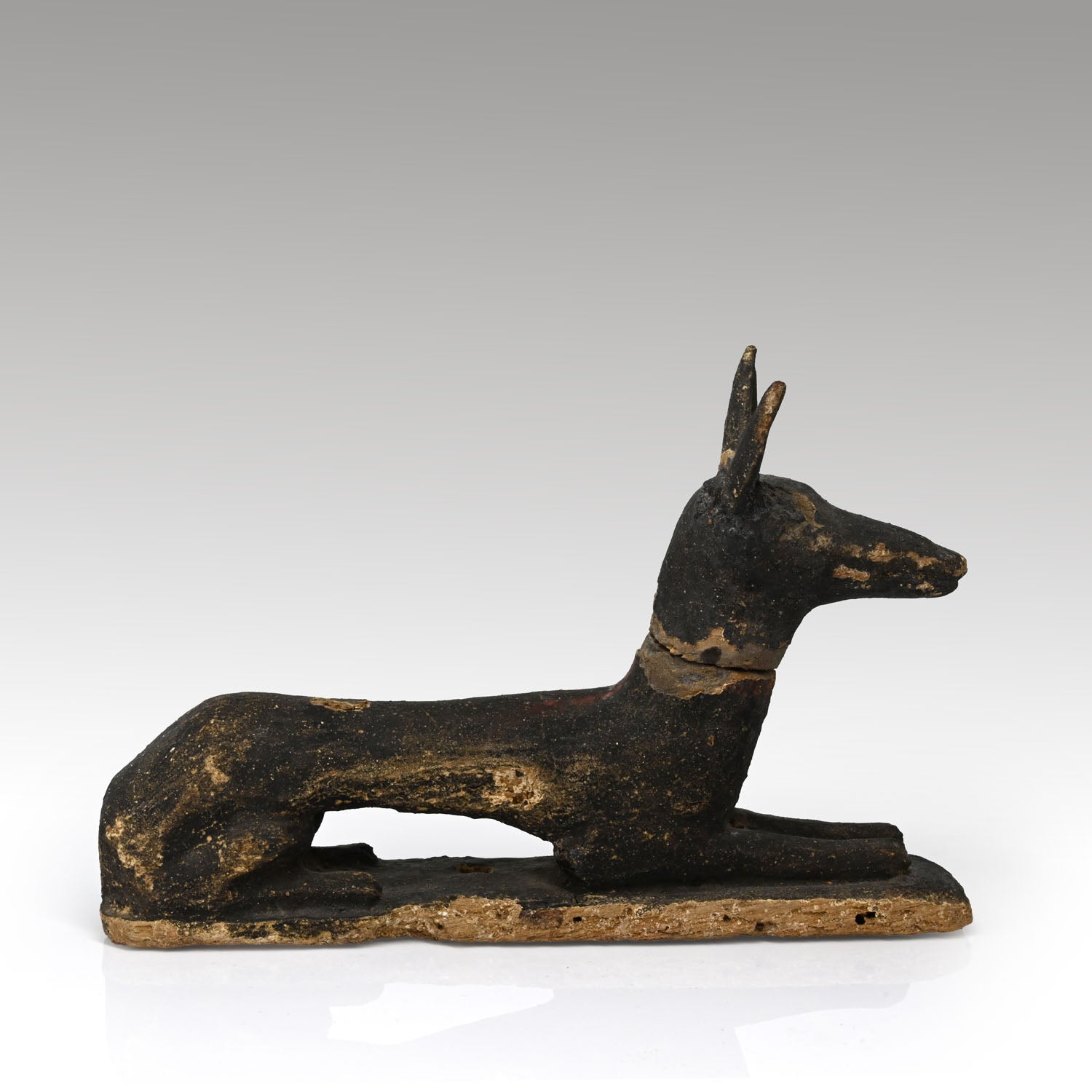 An Egyptian Wood Figure of Anubis, Late Period, ca. 664 - 332 BCE