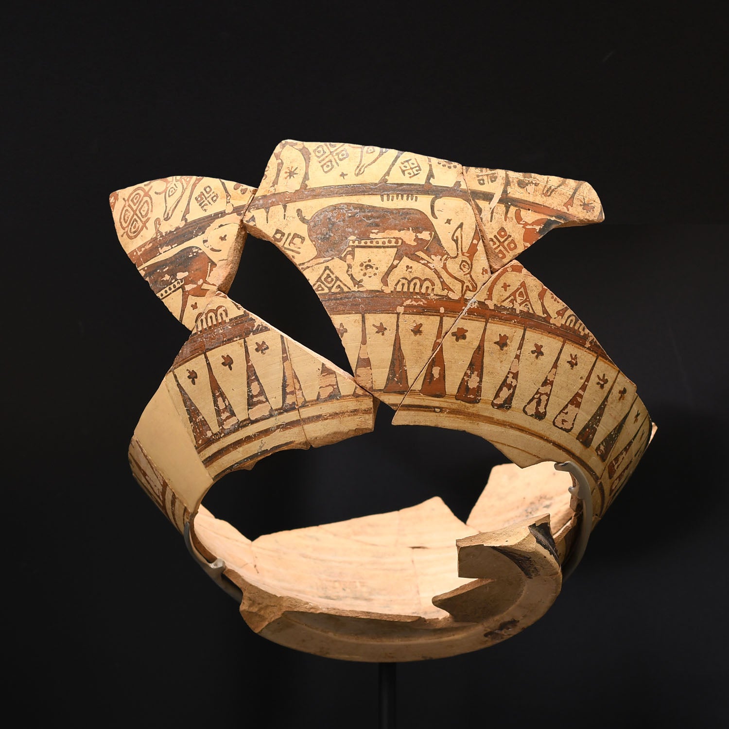 An East Greek Wild Goat Fragmented Vessel, Orientalizing Period, ca. 6