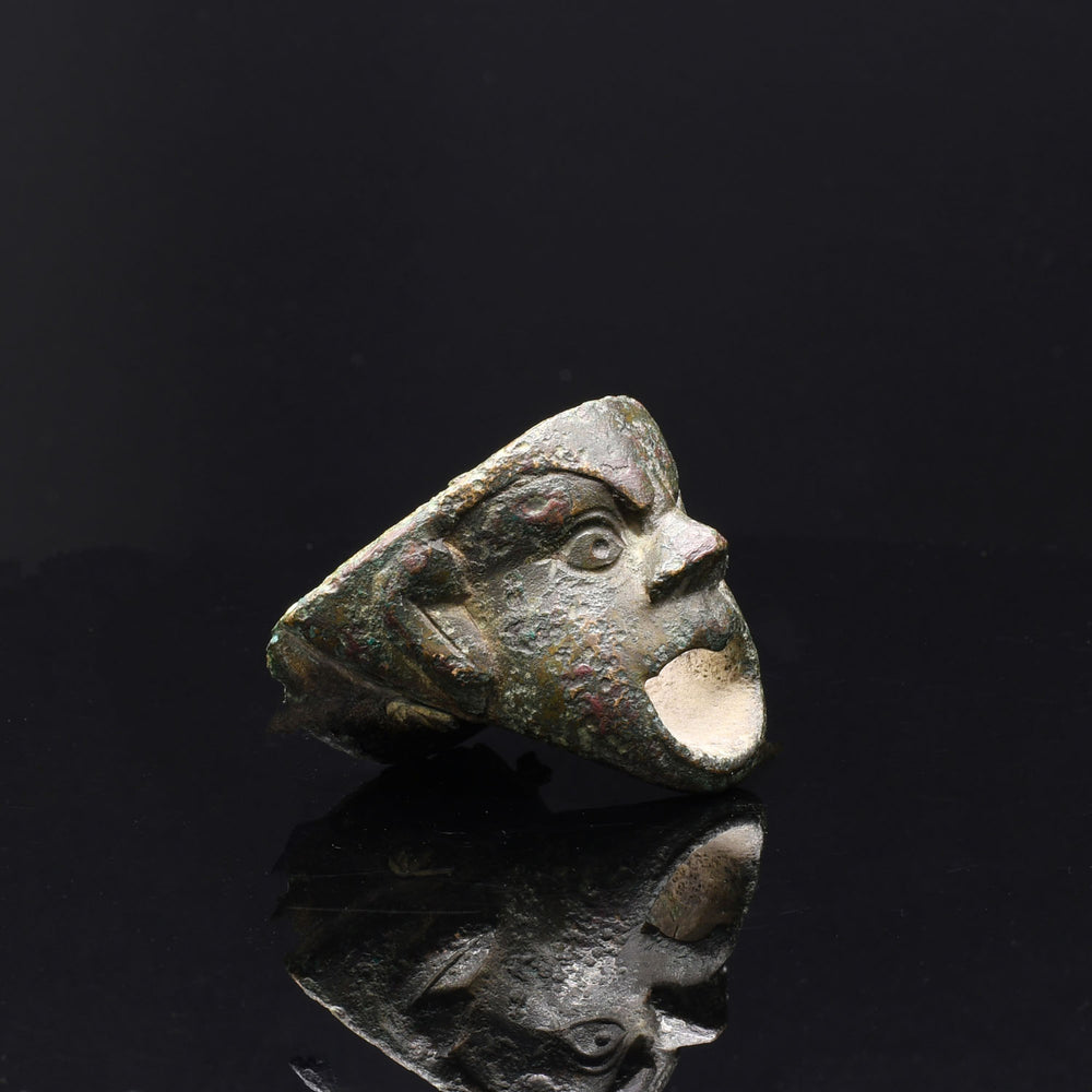 A Roman Bronze Oil Lamp Spout, Roman Imperial Period, ca. 1st century